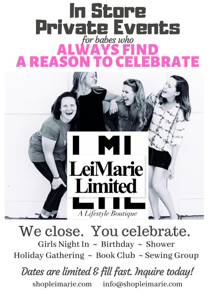 In Store Private Parties – LeiMarie Limited